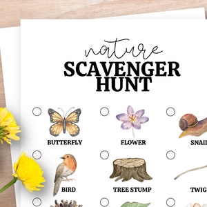 Outdoor Nature Scavenger Hunt, Hiking Kid Activity, Camping Scavenger ...