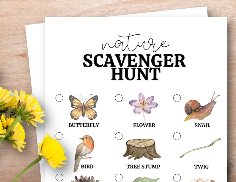 Outdoor Nature Scavenger Hunt Hiking Kid Activity Camping - Etsy
