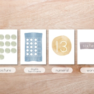 Teen Number Flash Cards, Number Match Game, Preschool Math Activity ...