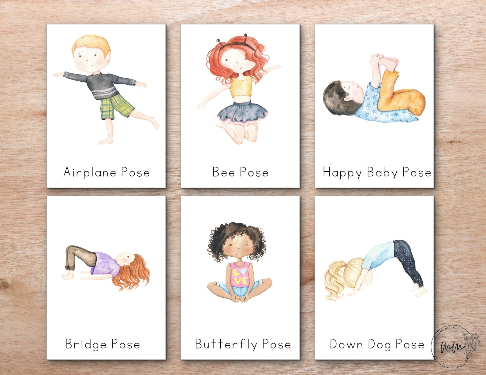 Kids Yoga Cards Yoga Flashcards Calm Down Activity Kids - Etsy