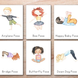 Kids Yoga Cards, Yoga Flashcards, Calm Down Activity, Kids Movement ...