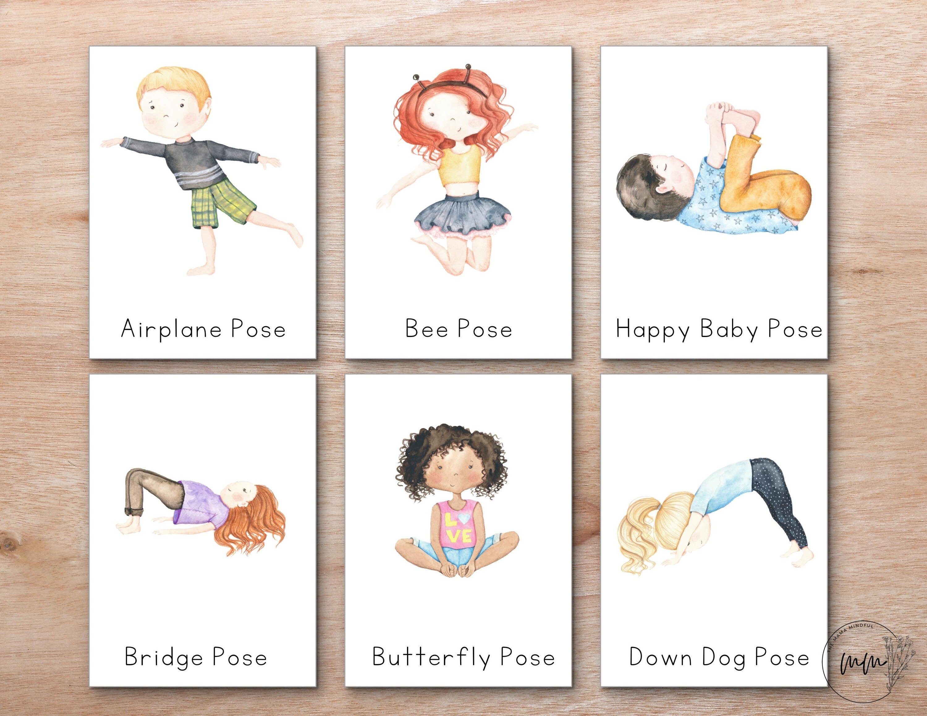 Kids Yoga Cards Yoga Flashcards Calm Down Activity Kids | Etsy Australia
