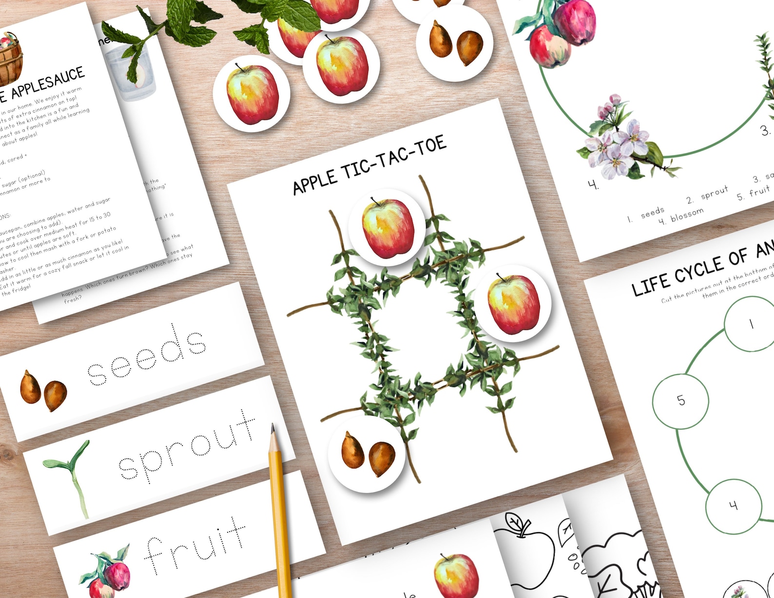 Apple Unit Study Bundle Apple Study Fall Montessori Unit - Etsy