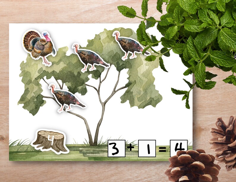 Turkey Counting Math Game, Montessori Activity, Preschool Math ...