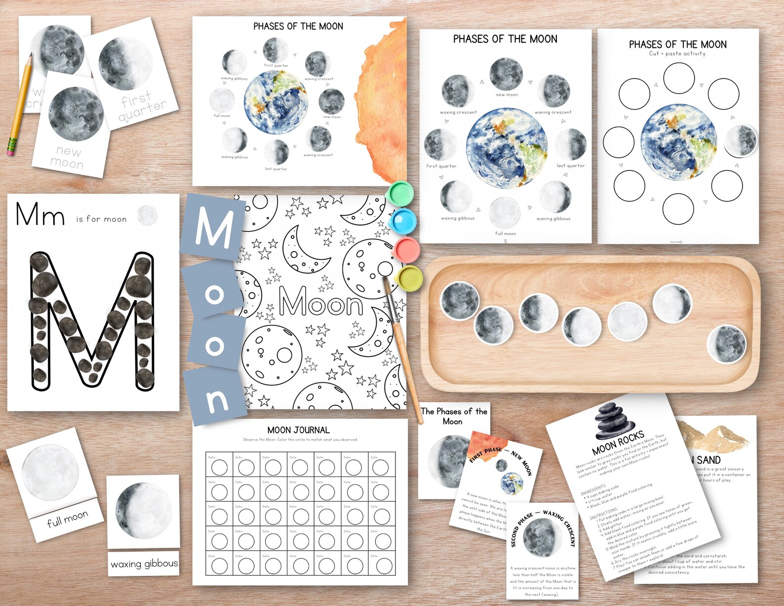 Moon Phases Study Unit Space Study Unit Homeschool Space - Etsy