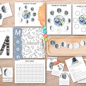 Moon Phases Study Unit, Space Study Unit, Homeschool Space Unit, Moon ...