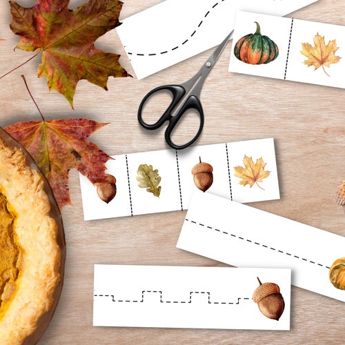 Fall Scissor Cutting Strips Toddler Montessori Activity - Etsy