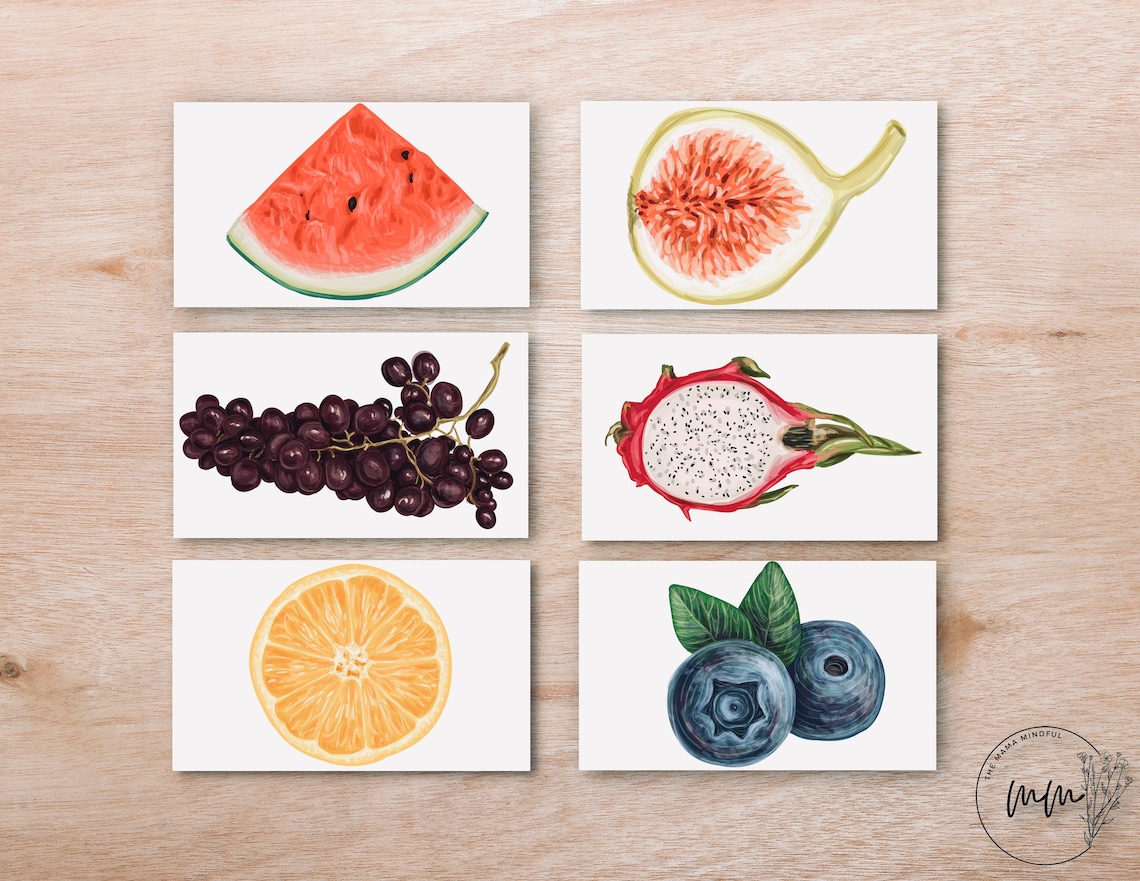 Fruit Slices Matching Puzzle Cards, Montessori Inspired Toddler ...