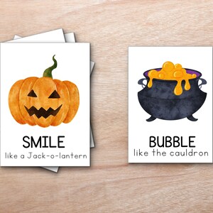 Halloween Movement Cards, Halloween Flash Cards, Calming Corner ...