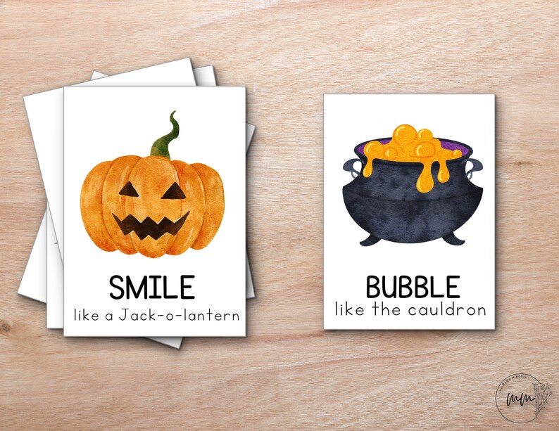 Halloween Movement Cards Halloween Flash Cards Calming - Etsy