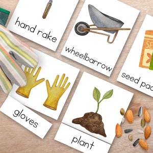 Montessori Garden 3 Part Cards, Garden Flashcards, Preschool Garden ...