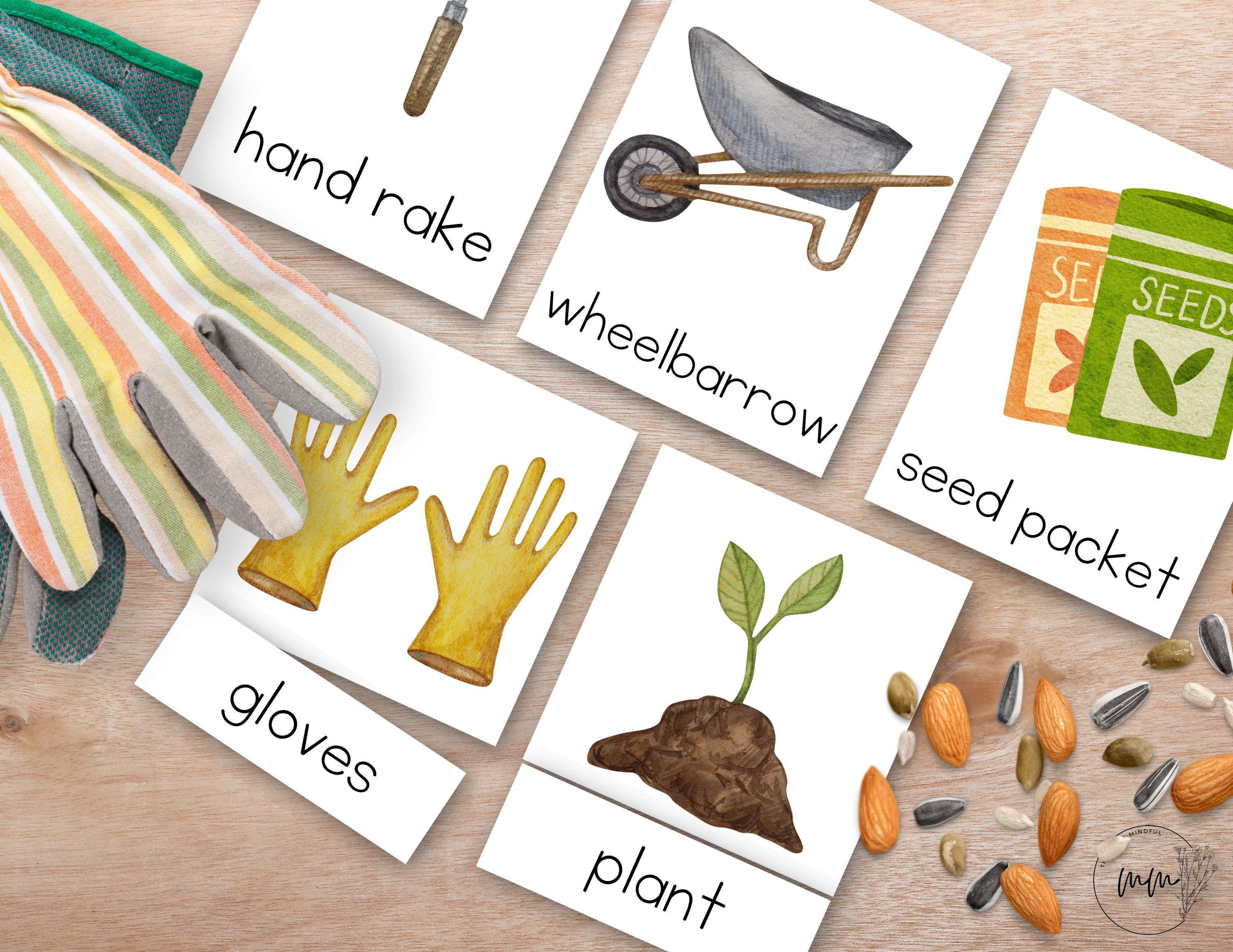 Montessori Garden 3 Part Cards Garden Flashcards Preschool - Etsy Canada