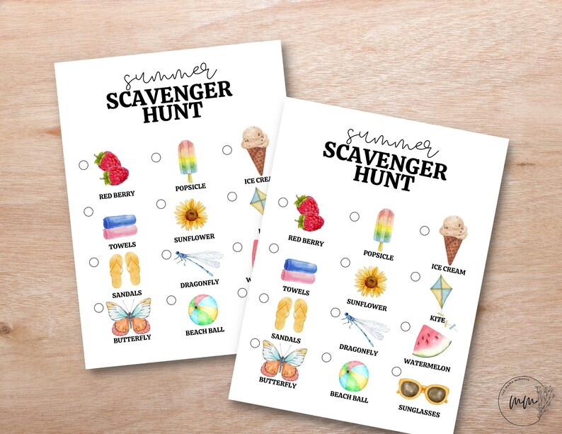 Outdoor Summer Scavenger Hunt Activity Scavenger Hunt for | Etsy