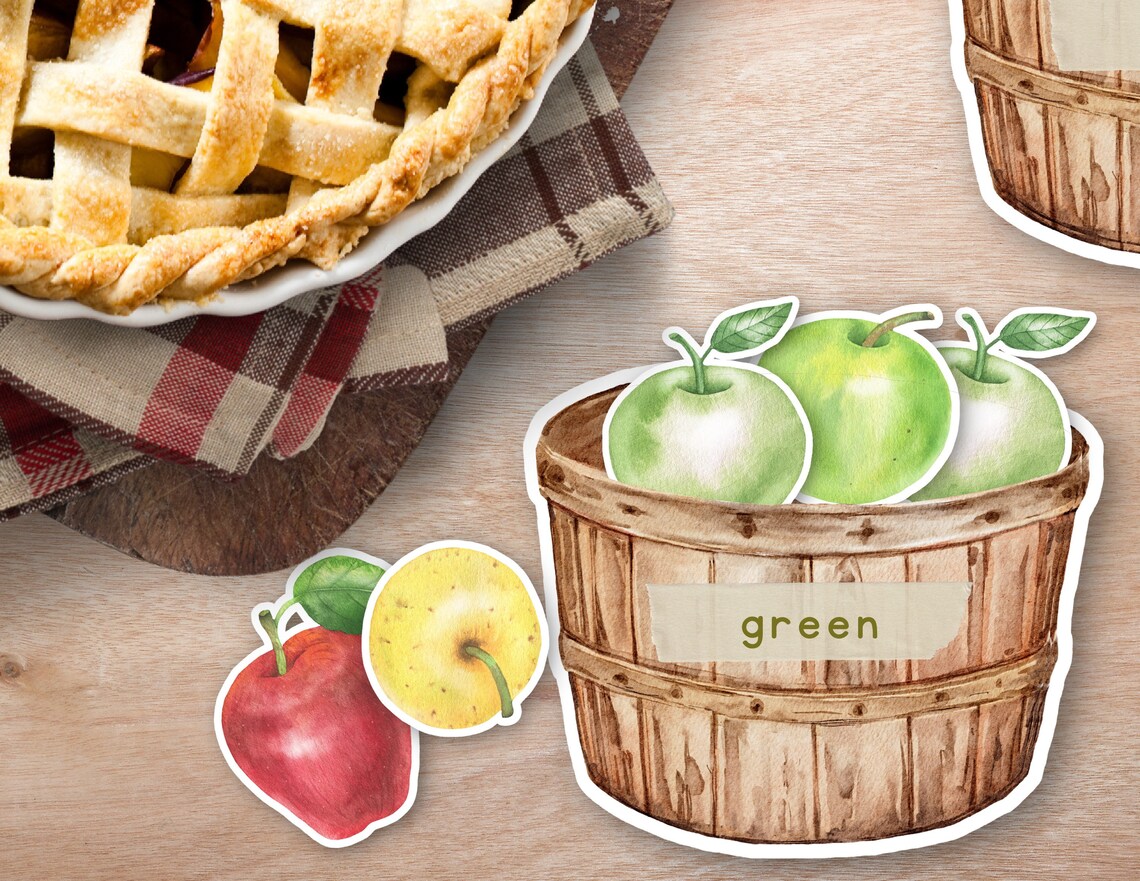 Apple Color Matching Game Toddler Montessori Activity - Etsy