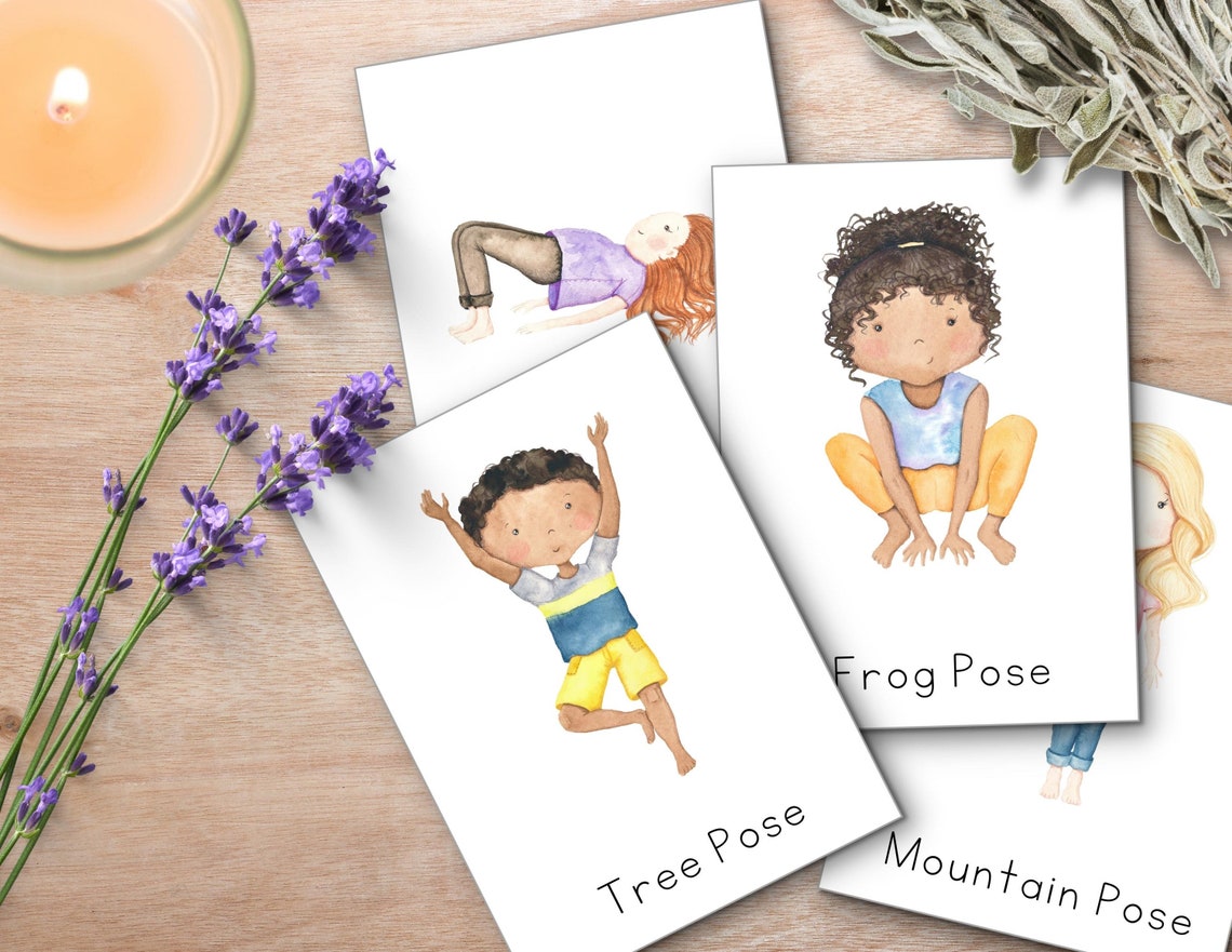 Kids Yoga Cards, Yoga Flashcards, Calm Down Activity, Kids Movement ...