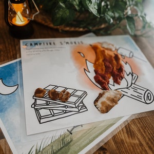 Camping Playdough Mat, Camp Fire, Smores Playdough Mat, Tent Playdough ...