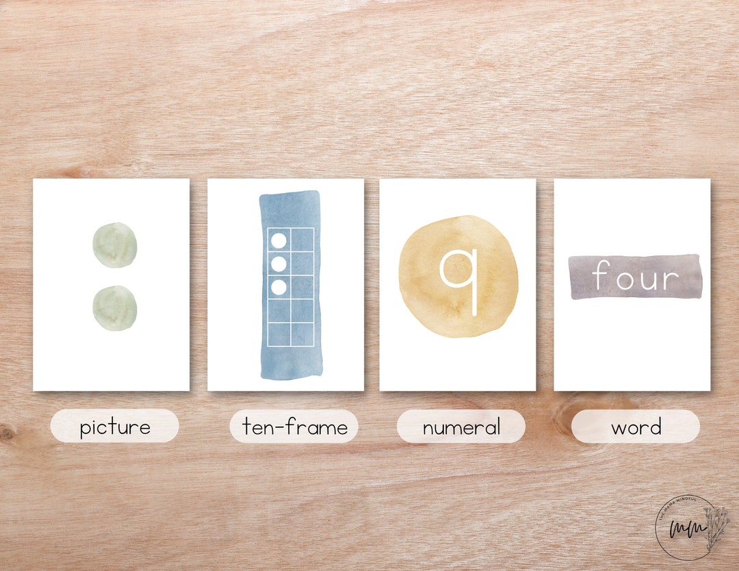 Number Flash Cards 1-10 Printable, Number Match Game, Preschool Math ...