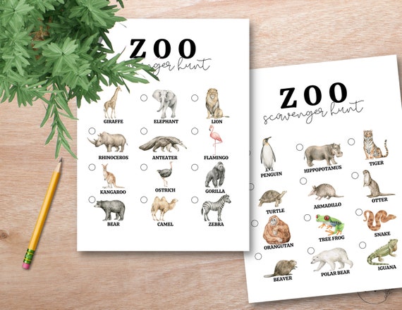 Zoo Scavenger Hunt Outdoor Nature Scavenger Hunt Montessori | Etsy