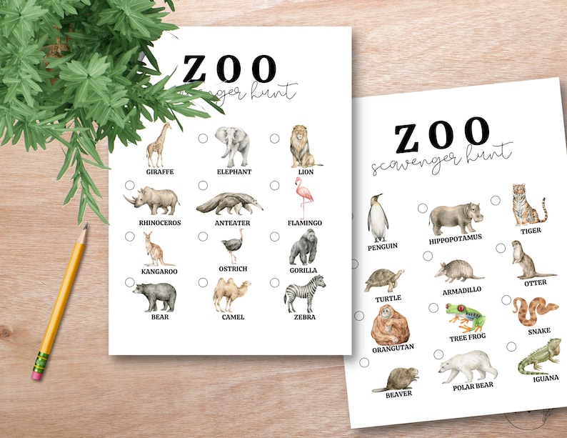 Zoo Scavenger Hunt, Outdoor Nature Scavenger Hunt, Montessori Summer ...