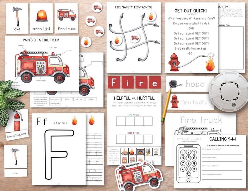 Fire Safety Unit Study Bundle Firefighter Study Fall - Etsy