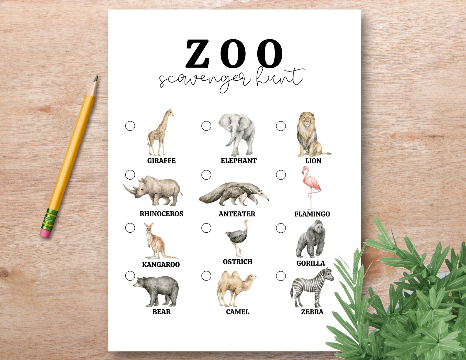 Zoo Scavenger Hunt Outdoor Nature Scavenger Hunt Montessori | Etsy