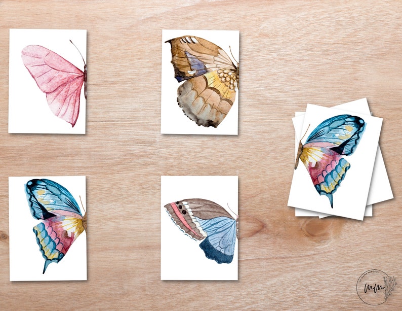 Butterfly Matching Card Game Symmetry Puzzle Butterfly - Etsy