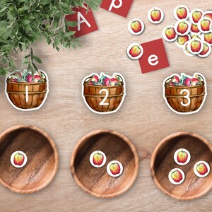 Apple Counting Math Game, Montessori Activity, Preschool Apple Math ...