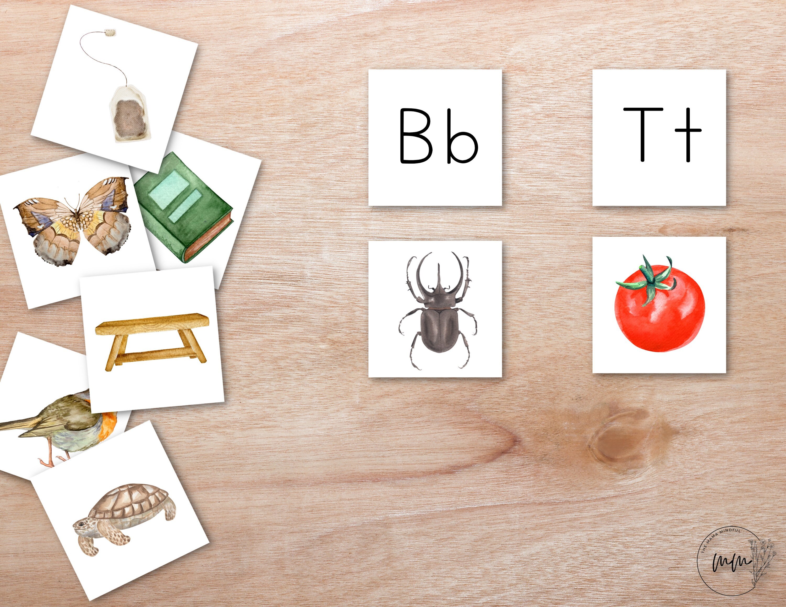 Preschool Letter Sounds Picture Matching Cards, Montessori Letters ...