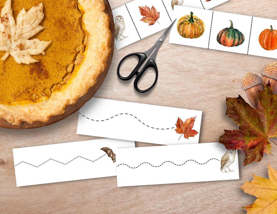 Fall Scissor Cutting Strips Toddler Montessori Activity - Etsy