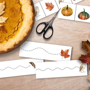 Fall Scissor Cutting Strips, Toddler Montessori Activity, Preschool ...