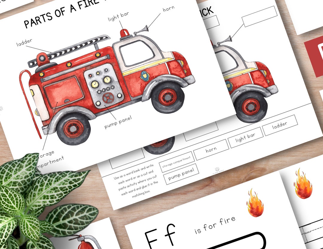 Fire Safety Unit Study Bundle, Firefighter Study, Fall Montessori Unit ...