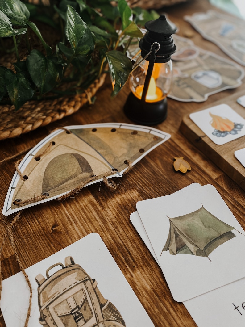 Camping Activity Unit, Camping Unit, 3 Part Flashcards, Homeschool ...