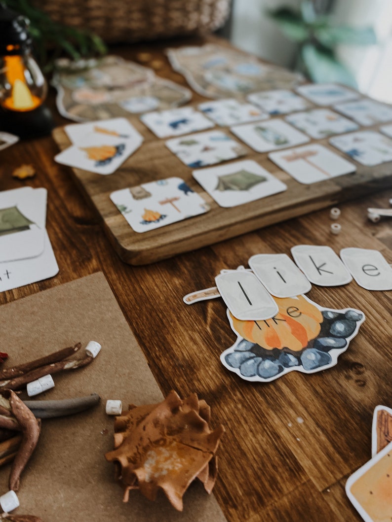 Camping Activity Unit, Camping Unit, 3 Part Flashcards, Homeschool ...
