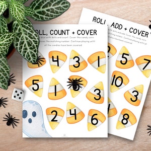 Halloween Counting Addition Math Game, Montessori Activity, Preschool ...