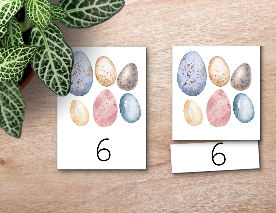 SPRING EASTER Montessori Nomenclature 3-part Cards Numbers 1-10, Spring ...