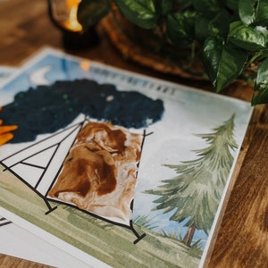 Camping Playdough Mat, Camp Fire, Smores Playdough Mat, Tent Playdough ...