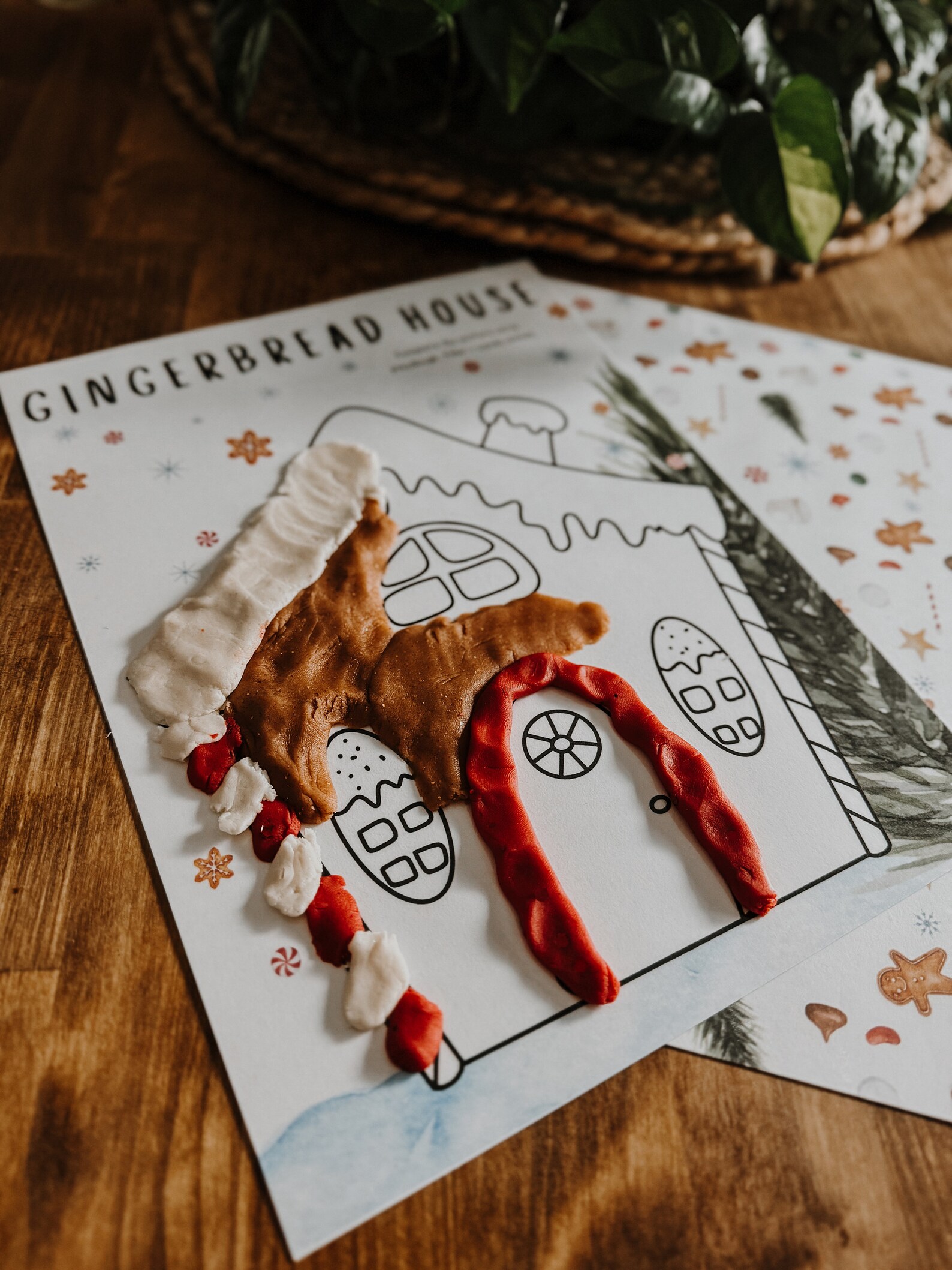 Christmas Playdough Mat, Gingerbread House, Christmas Themed, Christmas ...