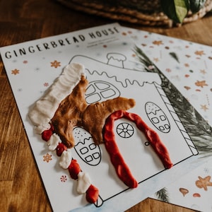 Christmas Playdough Mat, Gingerbread House, Christmas Themed, Christmas ...