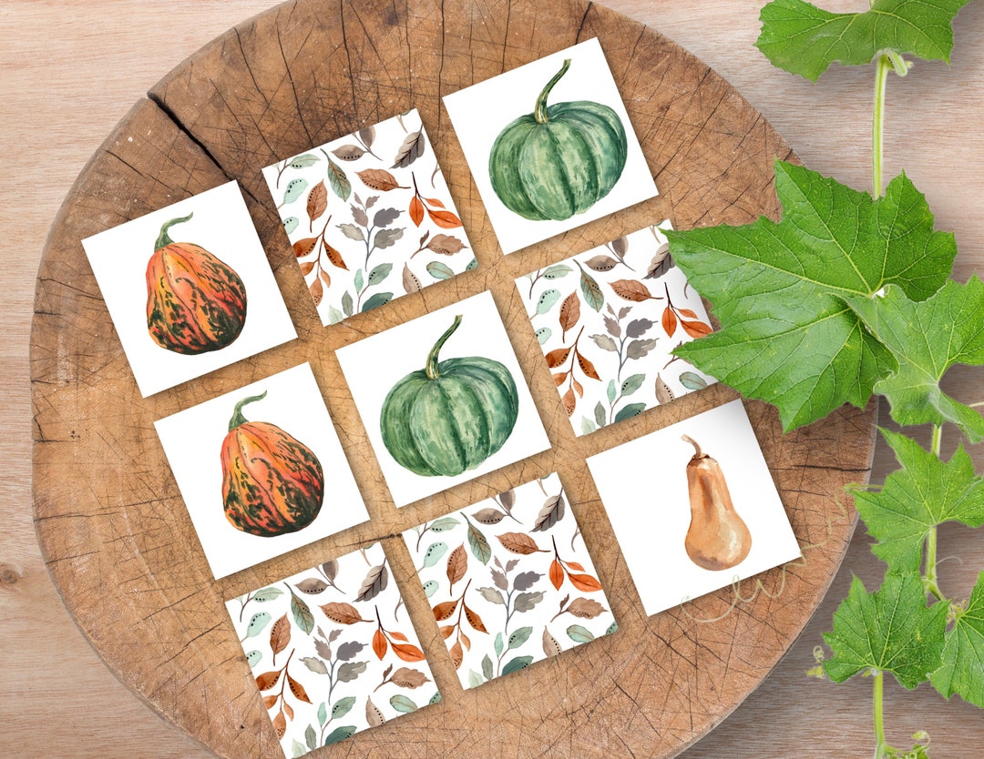 Fall Matching Game, Toddler Montessori Activity, Preschool Pumpkin ...