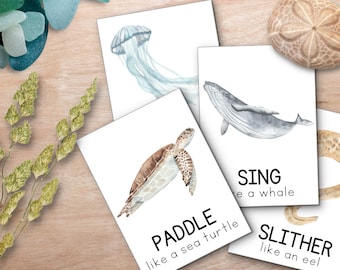Ocean Animal Cards - Etsy