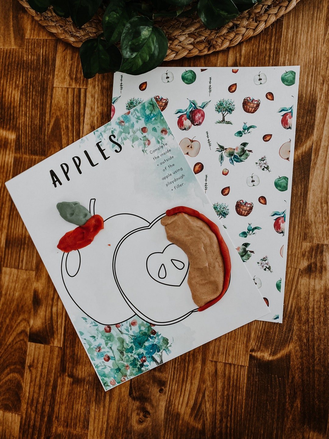 Apple Playdough Mat, Apple Orchard, Apple Life Cycle, Fall Playdough ...