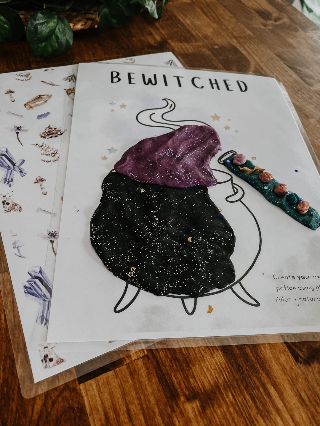 Bewitched Playdough Mat, Halloween Playdough Mat, Cauldron Playdough ...