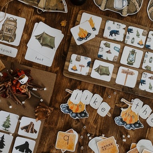 Camping Activity Unit, Camping Unit, 3 Part Flashcards, Homeschool ...