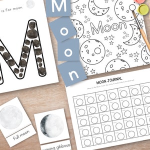 Moon Phases Study Unit, Space Study Unit, Homeschool Space Unit, Moon ...