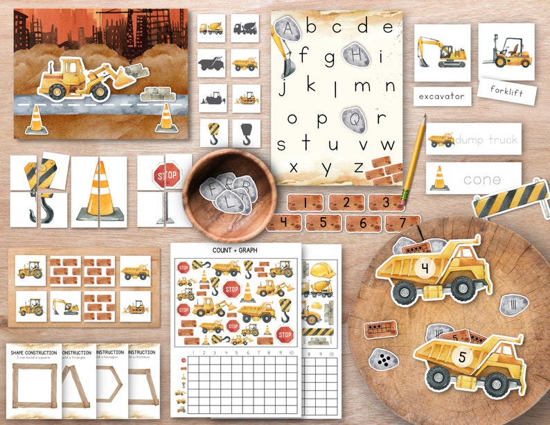 Construction Vehicles Activity Unit, Construction Montessori Unit ...