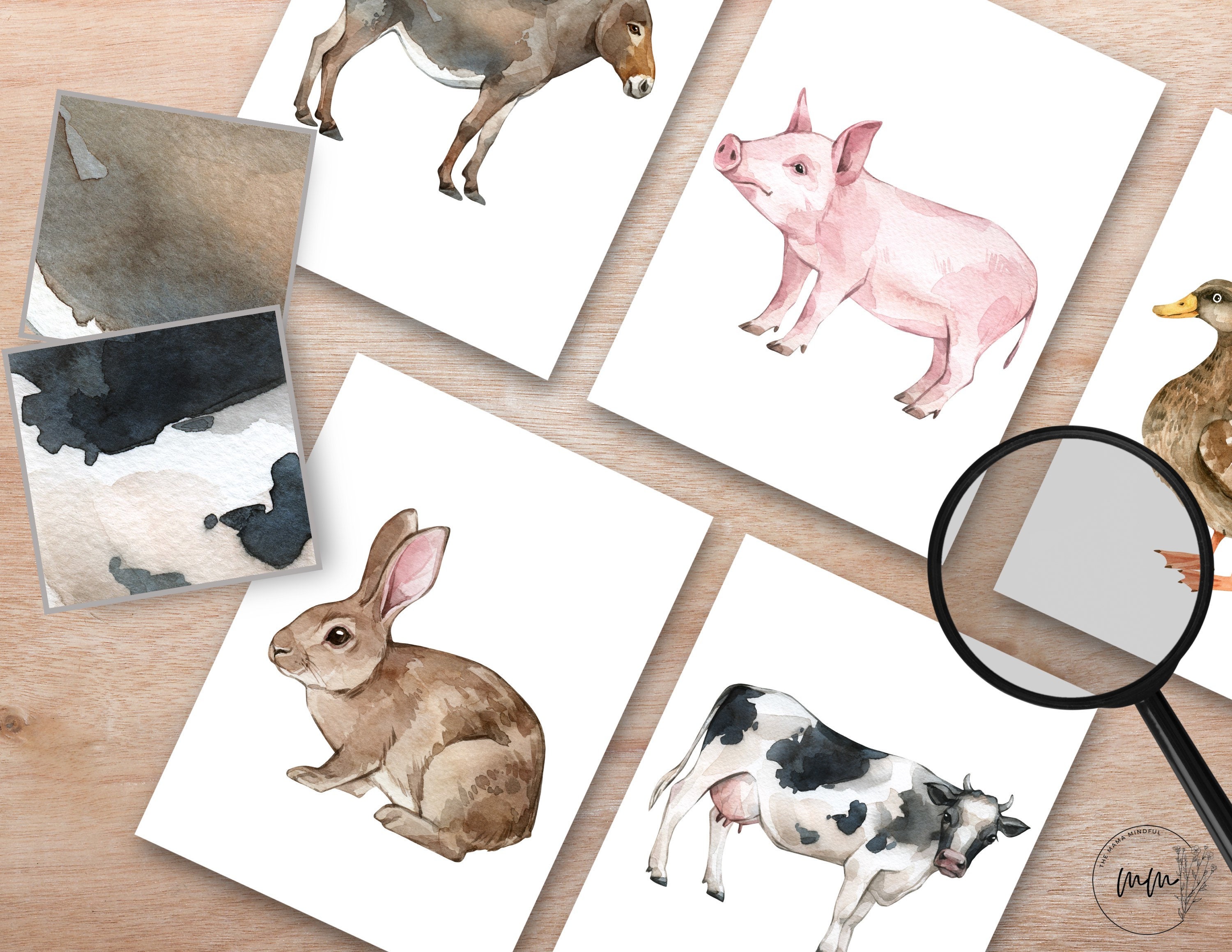 Farm Animal Pattern Matching Cards Farm Animal Flashcards - Etsy