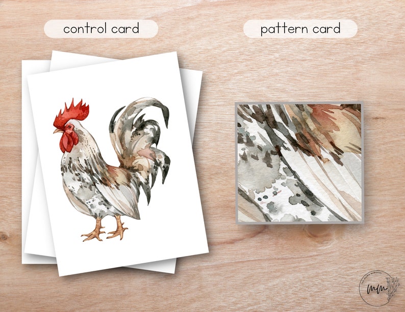 Farm Animal Pattern Matching Cards Farm Animal Flashcards - Etsy