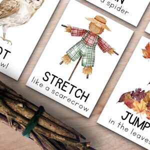 Fall Movement Cards Autumn Flash Cards Calming Corner - Etsy