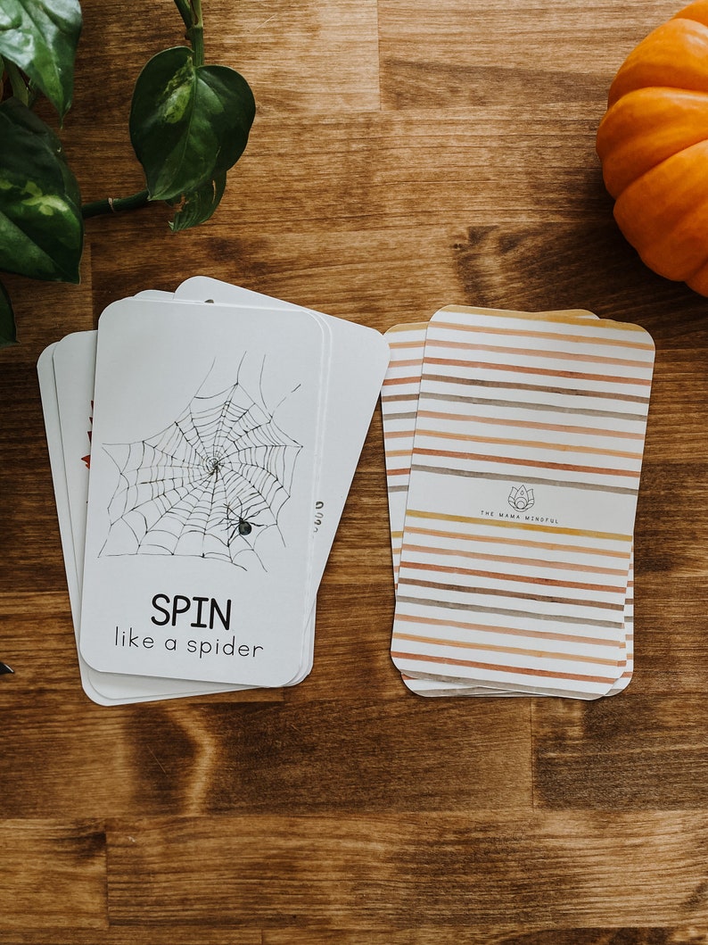 Fall Movement Cards Autumn Flash Cards Calming Corner - Etsy