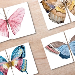 Butterfly Matching Card Game, Symmetry Puzzle, Butterfly Pattern Cards ...